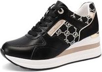 Queen Helena Baskets Platform Baskets Casual Hautes Femmes X32-22, Noir, 38 EU