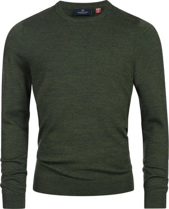 Kronstadt Herren KSJohannes Merino Crew Knit Strickpullover aus 100% Merinowolle | Herrenpullover Feinstrickpullover f&uuml;r M&auml;nner Army Mix, L