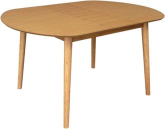 Sweeek Ovaler ausziehbarer Esszimmer-Tisch Heveaholz und Eichenfurnier, für 4-6 Personen