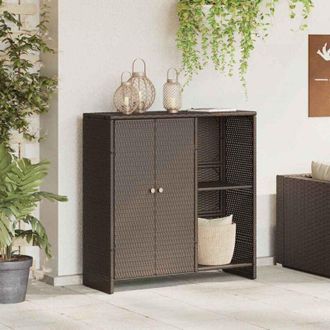 vidaXL Armoire de rangement avec porte Marron 100 x 36 x 102 cm Rotin Vidaxl