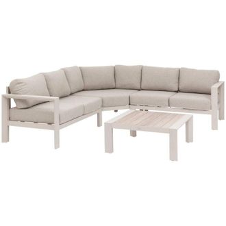 Hesperide Garteneckgarnitur &Eacute;vasion Ton & Leinen 5-Sitzer aus Olefin und Aluminium - Hesp&eacute;ride