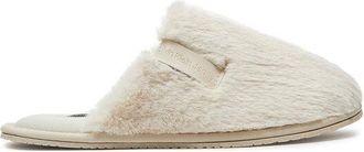 Calvin Klein Jeans Hausschuhe Hotel Slipper Fur After Glow YW0YW01593 Écru