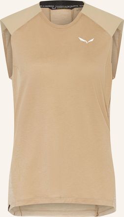 Salewa Tanktop Puez Alpine Merino Hybrid Mit Merinowolle beige
