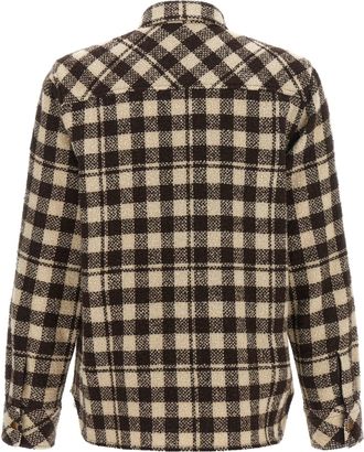 Moncler Check Wool Blend Shirt - Brown