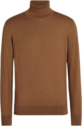 Ermenegildo Zegna Homme, Pulls, Brun, Taille: 3XL Cashseta Light Turtleneck