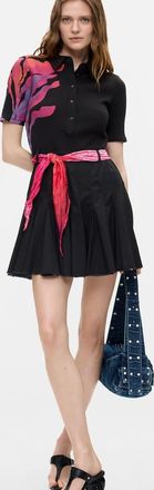 Desigual kurzes Kleid mit Print in Schwarz