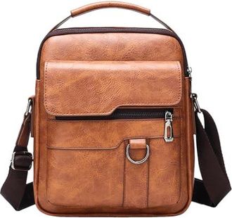 Generic Sac &agrave; bandouli&egrave;re pour homme | Sac &agrave; bandouli&egrave;re en cuir synth&eacute;tique avec sangles r&eacute;glables, sac &agrave; dos l&eacute;ger haute capacit&eacute; pour le travail d&eacute;contract