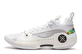 Li-Ning Way of Wade 10 Serie Rainbow Herren-Basketballschuhe Futter rutschfest Professionelle Sto&szlig;d&auml;mpfung Sneaker Sportschuhe Wei&szlig; EU 42 1/3