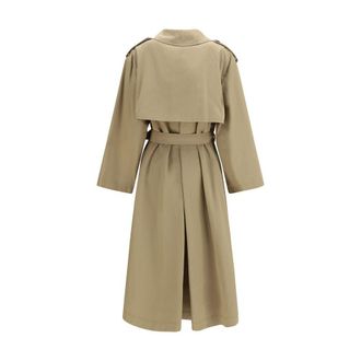 Max Mara Womens Beige Cotton Trench Coat Clothing