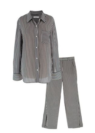 A.L.C. A.L.C Black and White Monochrome Stripe Trouser Set Size XS