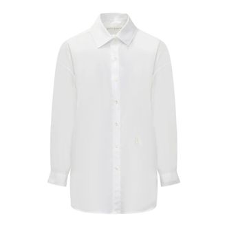 Palm Angels Monogramm Besticktes Hemd - - Blouses & Shirts - Damen - Wei&szlig; - M