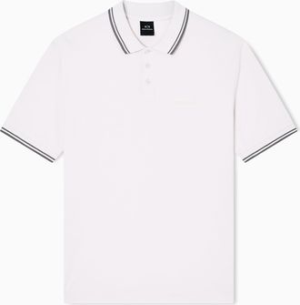 A|X Armani Exchange Mens Short Sleeve Side Logo Three-Button Collar, Polo Shirt, Grey, M