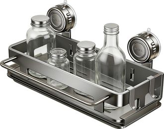 Generico Organizer f&uuml;r K&uuml;chensp&uuml;le, Wandhalterung ohne Bohrer, Organizer f&uuml;r Badezimmer mit Ablauf, f&uuml;r K&uuml;chent&uuml;cher, Abflussstopfen, Shampoo, Seife, Waschbeck