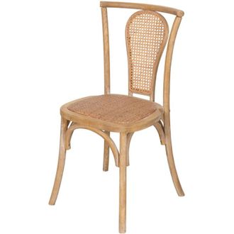 Biscottini International Chaise Thonet en bois et rotin Chaise r&eacute;tro de salle &agrave; manger, cuisine, restaurants, bars rustiques Chaise vintage en paille