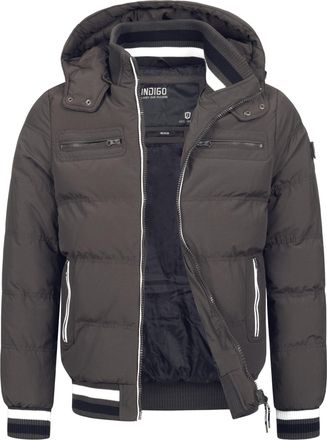 Indicode Herren Marlon Steppjacke in Daunenjacken-Optik | Winterjacke &Uuml;bergangsjacke Raven, XXL