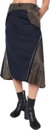 sacai Femme, Jupes, Multicolore, Taille: 42 FR Suiting Mix Skirt