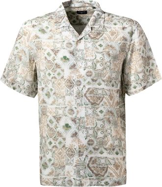 Strellson Herren Kurzarmhemd braun gemustert