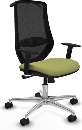 Piqueras y Crespo Stuhl f&uuml;r die Arbeit zu Hause mit 1D-Armen, h&ouml;henverstellbare Lendenwirbelst&uuml;tze, ausgestattet mit Sincro 4 Positionen und injiziertem Schaum, Schwarz