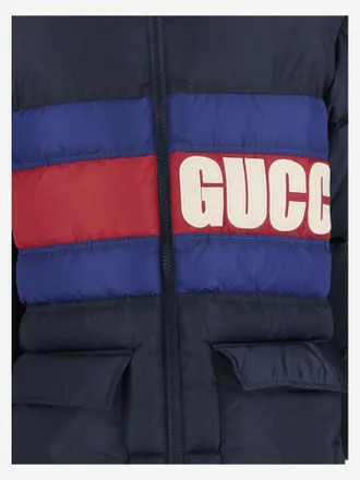 Gucci Boys Nylon Down Jacket Navy Polyamide
