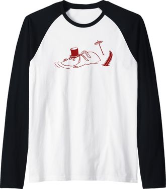 Moomin Rote Skifahren Moominpappa steckt im Schnee Winter Spiele Raglan