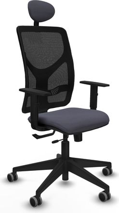 Piqueras y Crespo Moderner Drehstuhl mit 1D-Armlehnen, h&ouml;henverstellbarer Lendenwirbelst&uuml;tze und festem Kopfteil, ausgestattet mit Syncro/Traslack und Schneideschaum, S