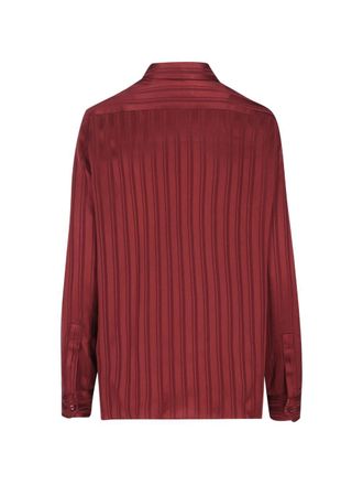 Saint Laurent Lavalli&egrave;re Silk Blouse - Burgundy