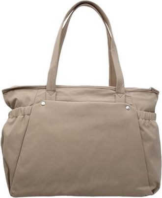 Generic Grand sac de courses en tissu Oxford l&eacute;ger pour ordinateur portable pour femme, pour le travail, les voyages, le bureau, le shopping quotidien, kaki, 