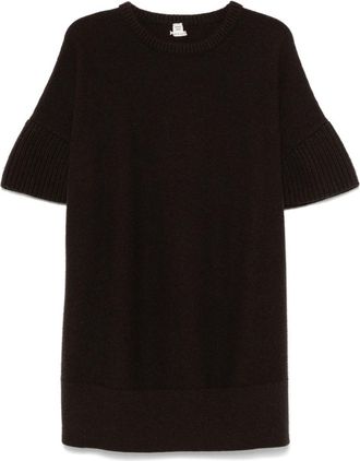 Hermès robe mi-longue en maille (2010) - Marron