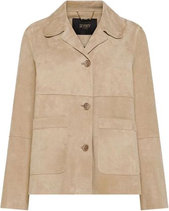 Seventy Femme, Vestes, Brun, Taille: 42 FR Venezia Leather Jacket