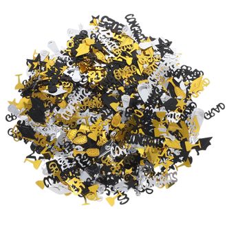 Hemobllo 3 Packungen Graduation Konfetti mit Eleganten Abschlussm&uuml;tze und Diplom Motiven in Schwarz gold Vielseitige Tischdeko f&uuml;r Abschlussfeier Partydekorati