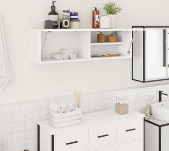 vidaXL Armoire murale de bain blanc 100x25x30 cm bois ding&eacute;nierie Vidaxl