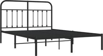 Generic Bettgestell mit Kopfteil aus Metall, Kopfteil f&uuml;r Doppelbett, R&uuml;ckenlehne f&uuml;r Bett, (schwarz, 120 x 190 cm) (140 x 190 cm)