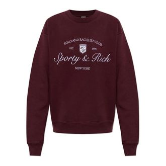 Sporty & Rich Beverly Hills Crest Soft Crewneck - - Sweatshirts & Hoodies - Damen - Rot - XS