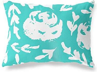 Bonamaison Le Jardin du Lin Kissen Zierkissenbezug Türkisweiß Kissenbezug, Weich Bequem, Für Zuhause Autos Büro Sofa Wohnzimmer Couch Schlafzimmer Dekor, 35x50 C