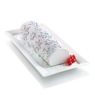 Silikomart | FROZEN B&Ucirc;CHE, Set bestehend aus 1 B&ucirc;che aus Kunststoff, 1 Kunststoffsockel, 2 Platin-Silikonk&ouml;pfe, 2 Platin-Silikonmatten, 3D-Design, 250 x 80 mm, h