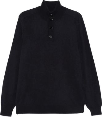 Brioni pull à col montant - Bleu