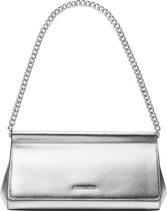 Michael Kors Women Carmine Medium Clutch Hand Bag, Silberfarben