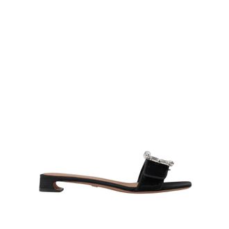 Dolce & Gabbana Kristall Schnalle Samt Slides Absatz Sandalen - - Shoes - Damen - Schwarzk - 36 EU