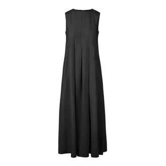 Bomboogie Femme, Robes, Noir, Taille: 38 FR Pleated Lyocell Dress