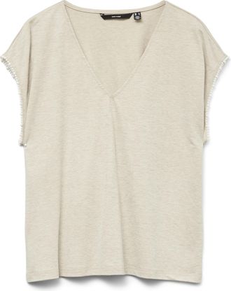 Vero Moda Vmvips Ss AVA V-Neck Top JRS Ga
