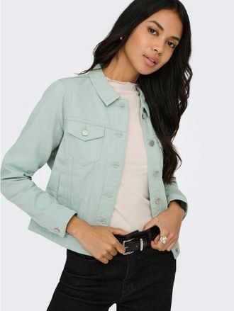 Only Jeansjacke ONLTIA L/S COLORED JACKET PNT RP mit durchgehender Knopfleiste