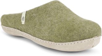 Egos Hausschuhe Damen und Herren 36 Moosgrün | Warme und Bequeme Filzschuhe für Winter und Sommer | Handgefertigte Filzhausschuhe Damen aus 100% natürliche