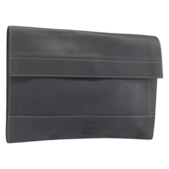 Loewe Pre-owned Leder clutches - - Pre-owned - Damen - Grau - ONE SIZE