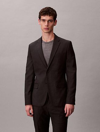 Calvin Klein Schmaler Blazer Mit Mikro-punktemuster - Charcoal Heather - Herren - 46