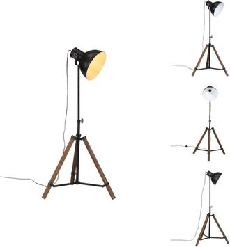 vidaXL Stehleuchte 25 W Schwarz 75x75x90-150 cm E27 - Industrielampen - Stehlampe - Wohnraumleuchte - Esszimmerlampe - Büroleuchte