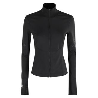 adidas by Stella McCartney Schwarzer High-Neck-Sweatshirt mit Rei&szlig;verschluss - - Sweatshirts & Hoodies - Damen - Schwarzk - XS