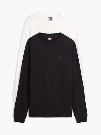Tommy Hilfiger Lot de 2 T-shirts Tommy Flag slim &agrave; manches longues