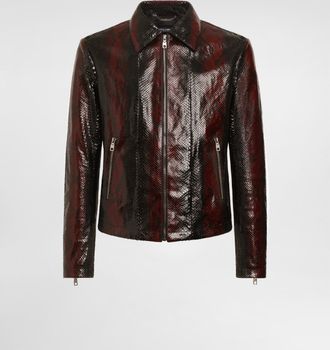 Dolce & Gabbana Jacke Migjorn Aus Pythonleder - Mann M&auml;ntel Und Jacken Mehrfarbig 46