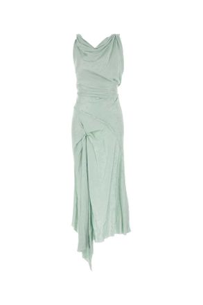 Victoria Beckham Draped Viscose Dress - Green