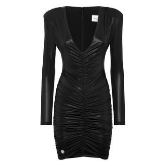 Philipp Plein Padded Shoulder Mini Dress - - Dresses - Damen - Schwarzk - XL